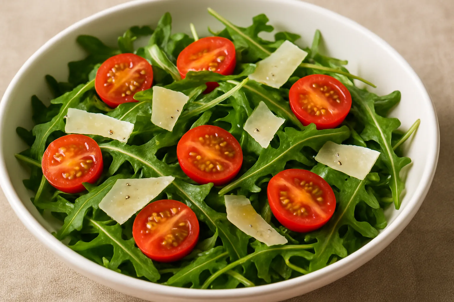 Cozinha Viva: Salada de rúcula com tomate e queijo parmesão - Leouve ...