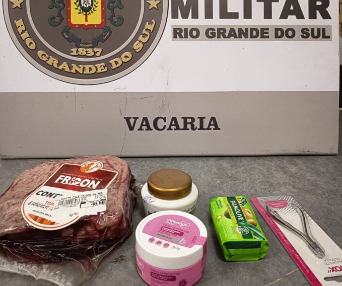 Mulher é presa por furto em supermercado no Centro de Vacaria